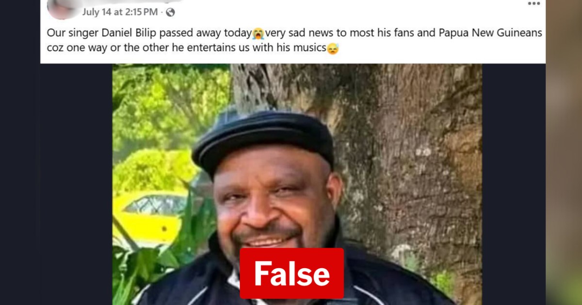 Papua New Guinea Singer Daniel Bilip Debunks Death Rumors