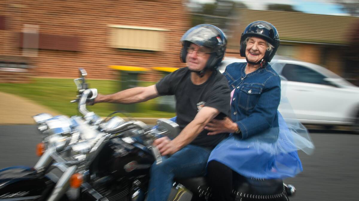 90-Year-Old Joyce Rides Harley in Tutu for Birthday Bash
